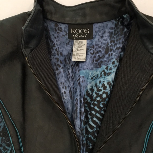 Koos | Jackets & Coats | Koos Mixed Media Leather Zip Up Jacket | Poshmark